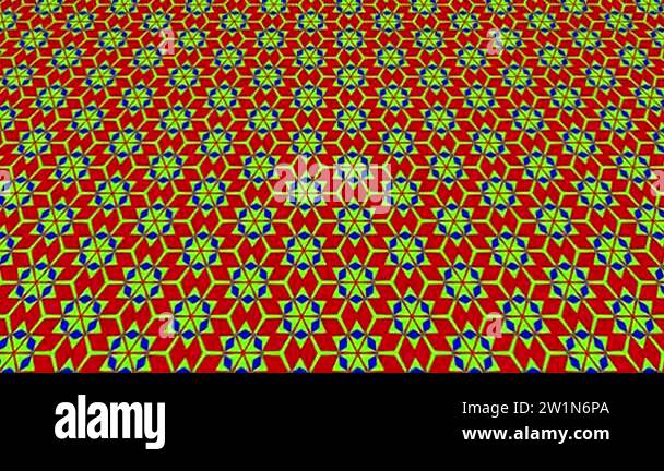 Graphic 2D video pattern that tilts up and moves, composed of designs ...