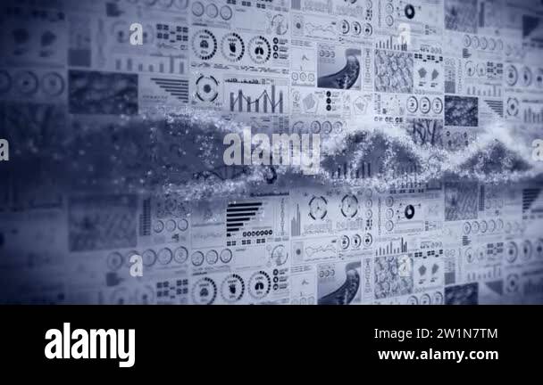 DNA helix molecule loop animation. DNA chromosome concept. Hologram ...