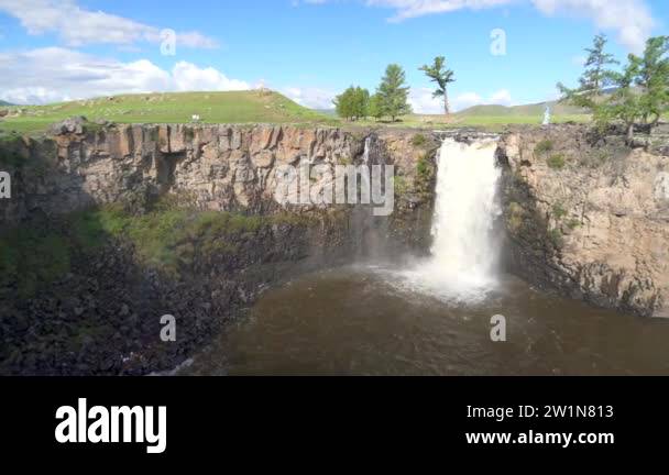 Orkhon Orhon is a waterfall located in the valley of Ovorkhangai aimag ...