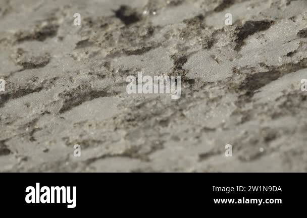 Layers of salt on salt lake. Salt lies in layers after a rush of water ...