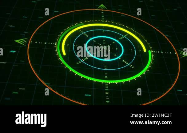 Abstract animation with circles in spy style. Animation. Computer ...