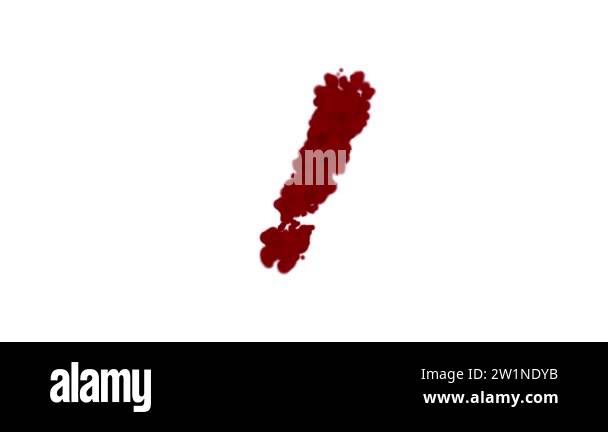 animation with blood exclamation mark symbol, appears in center and ...