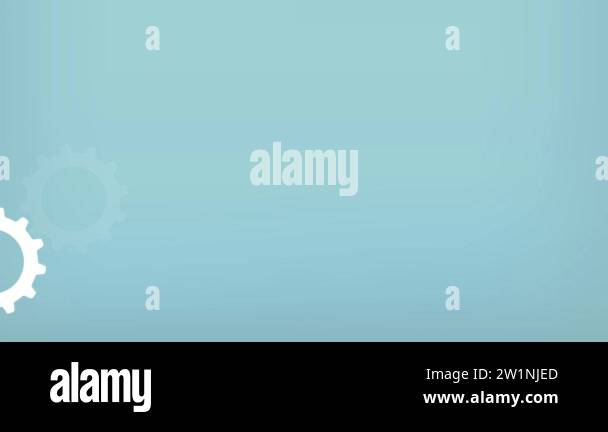 Simple Minimal animation of Cog Wheels, slowly forming a chain. Loop on ...