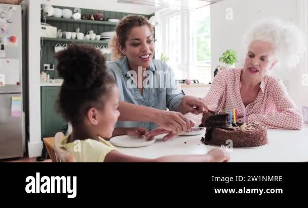 Three generations of family celebrating a birthday together Stock Video ...