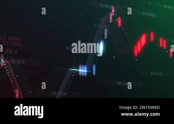 Trader analysis on information paper chart. Business diagram animation ...