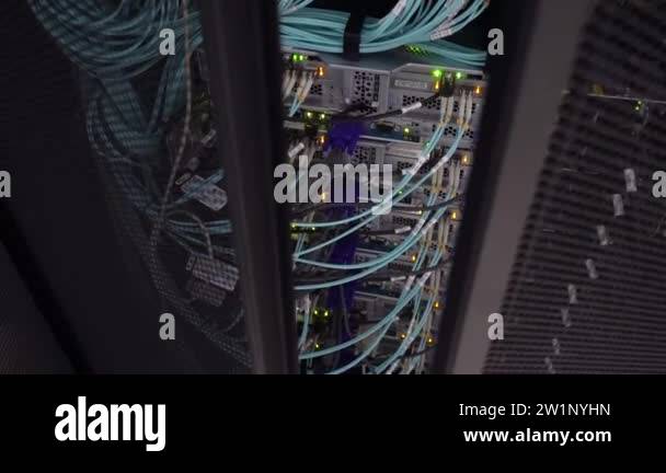 Rack server hardware in the data center. Open door server rack Stock ...