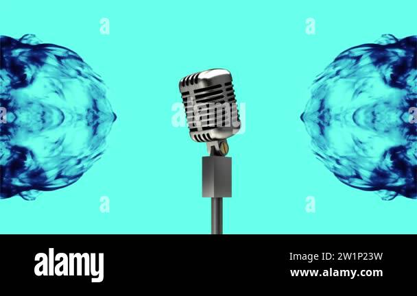 Animation retro microphone blue clouds Stock Videos & Footage - HD and ...