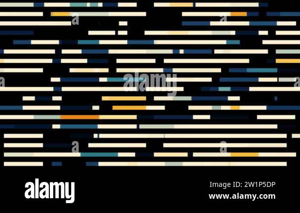 Abstract horizontal parallel rows of line segments moving intermittently into the same direction ...