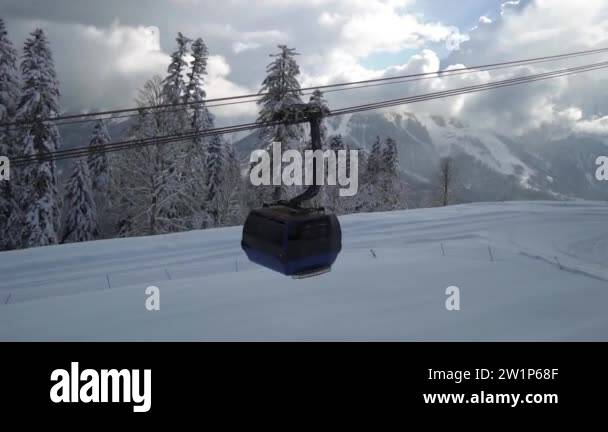 Ski resort entertainments. Under the Gondola cabin ski lift. Gondola ...