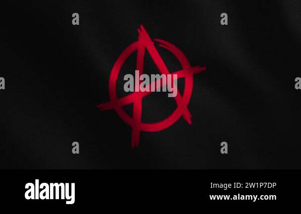 Anarchy flag waving. Abstract background. Looped animation. Motion ...
