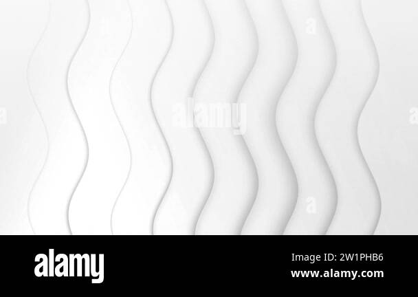 Animation of multiple 3d white waves moving and turning in seamless loop in repetition on white ...