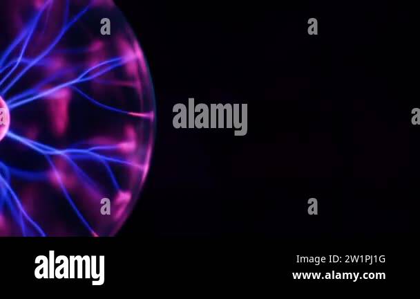 Lightnings inside a Magic ball on black background. Discharge lamp ...