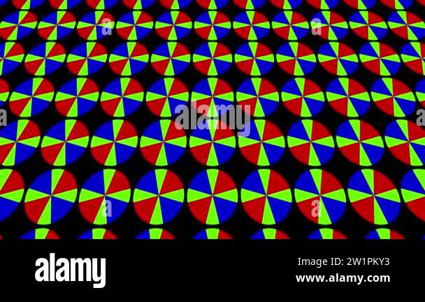 Graphic 2D video pattern that tilts up and moves, composed of designs ...