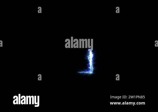Electric blue number 1 reveal on black background. 4K animation Stock ...