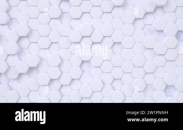 Hexagonal moving looping background. Animated hexagons, honeycomb pattern. 3d render motion ...