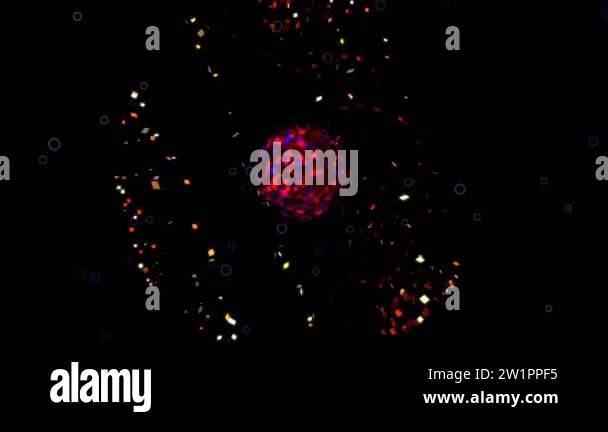 Animation of creative abstract particles space. Lines background, VJ ...