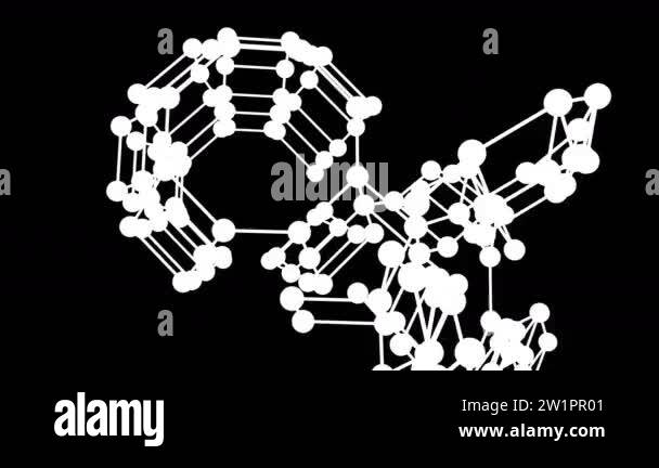 abstract blue geometrical background with moving lines and dots ...