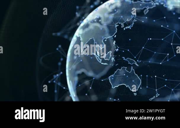 Rotating Globe with Shining Continents 4K 3D Loop Animation With Alpha ...