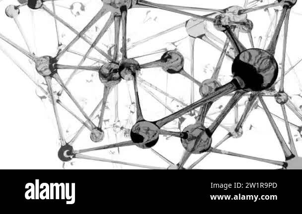 seamless loop background animation of a glass neuron like structure ...