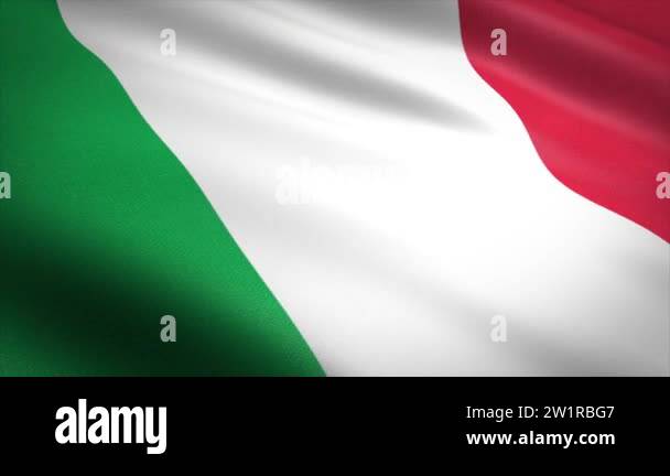 Italy Flag Loop - waving flag with highly detailed fabric texture ...