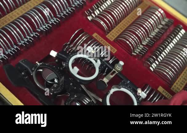 Close up, test eye glasses and wide selection of test diopters ...