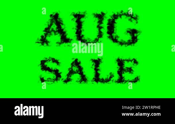 Aug Sale smoke text effect green isolated background. animated text ...
