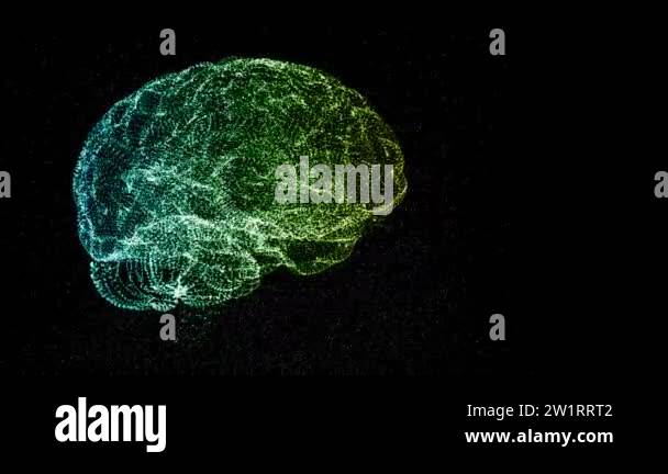 Intellectual property concept. Abstract brain mock-up of small shining ...