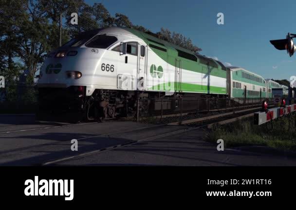 TORONTO, ON, CANADA September 2020: GO train traveling in downtown ...