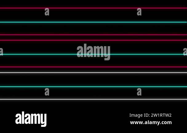 Cool 80s style retro design Animation of flickering neon parallel lines ...