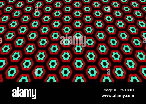 Graphic 2D video pattern that tilts up and moves, composed of designs ...