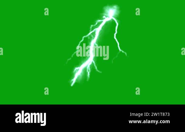 Lighting bolt with green screen background Stock Video Footage - Alamy