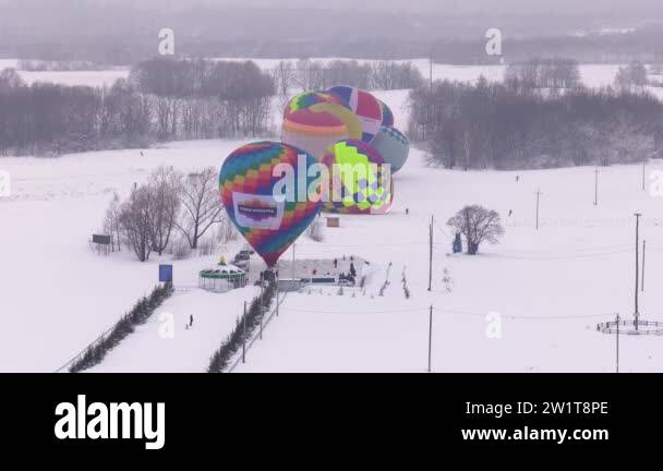 Preparing the balloon for take-off. Balloon flight as part of the VI ...