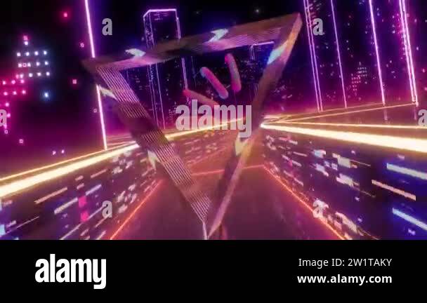 80s retro synthwave style city seamless loop animation loop Stock Video Footage - Alamy