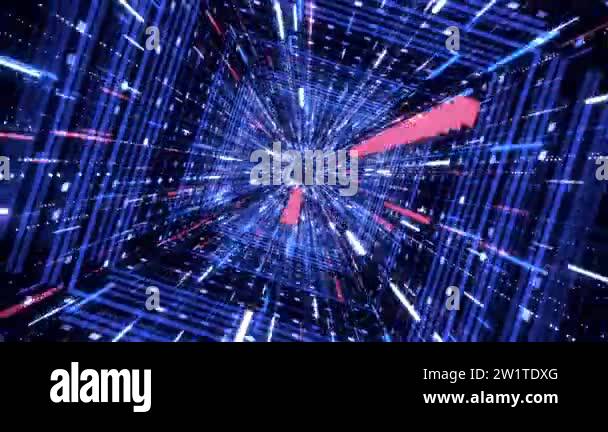 Abstrat hyper jump through blue stars into the Universe, seamless loop ...