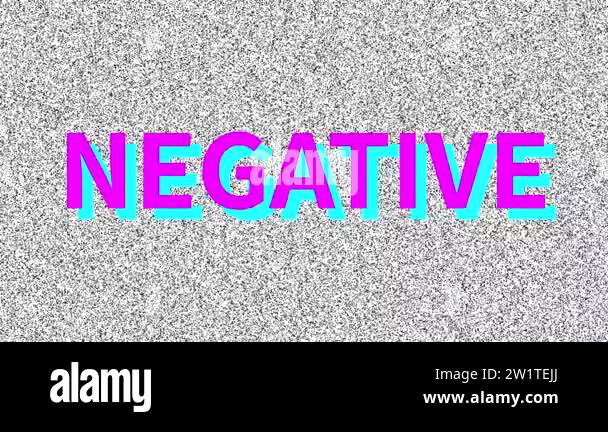 Negative. Word about man problem on noisy old screen. Looping VHS ...