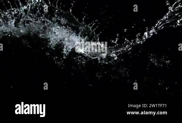 Water Exploding and Splashing against Black Background, Slow motion 4K ...