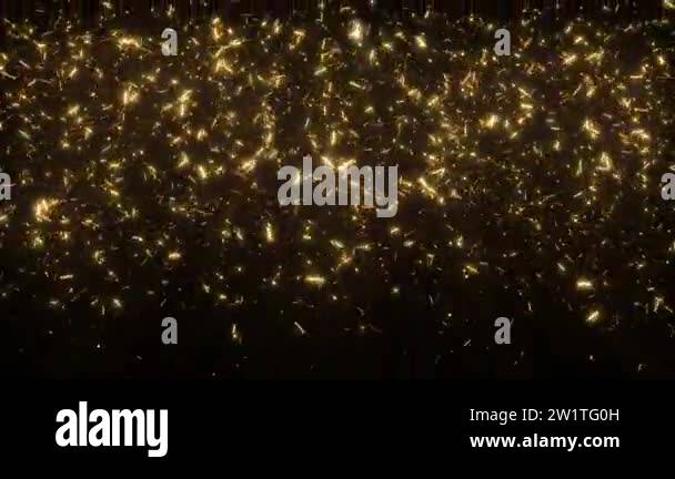 Abstract Glowing Gold Glitter Sparkling Rain Background/ 4k animation ...
