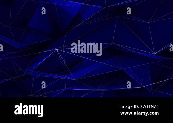 Triangle polygon loop background. Blue triangle polygon particle rotate ...