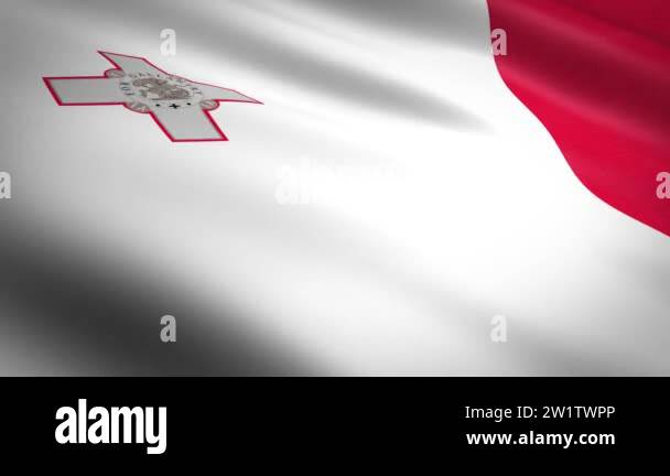 Flag of Malta. Waving flag with highly detailed fabric texture seamless ...