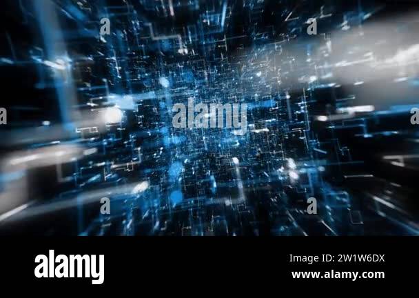 Abstract Digital Data High Technology Background Zoom In/ 4k animation of an abstract high ...