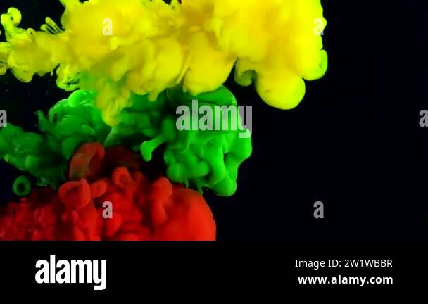 Flag of Lithuania made of colored ink on a black background. Stylish ...