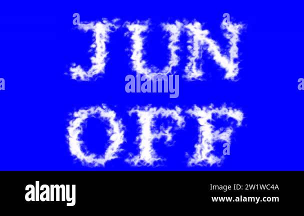 Jun Off cloud text effect blue isolated background. animated text ...