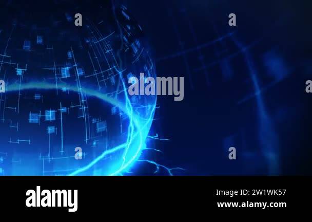 Show digital sphere from cracked ground. Half of sphere shield. Concept ...