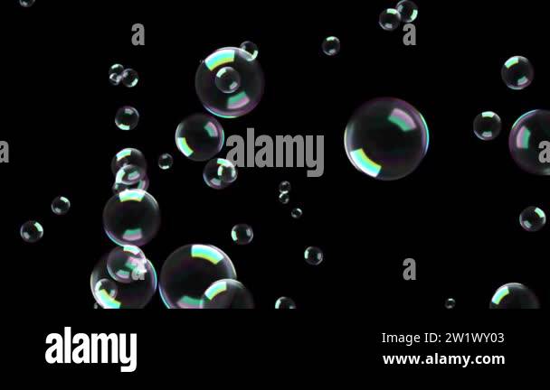 Abstract Underwater fizzing air bubbles flow 4K 3D Green Screen loop ...