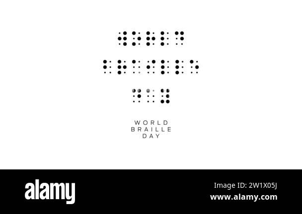 World braille day in motion graphic, disability, world, blind, banner ...