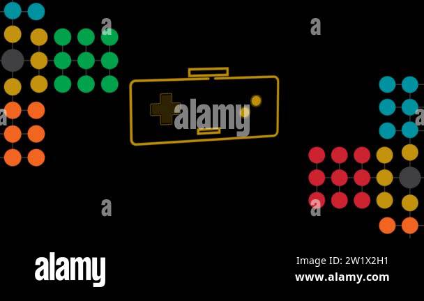 Animation of an orange outline of a video game controller with play ...