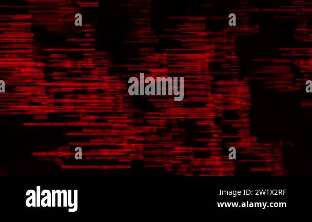 Abstract red horizontal lines of flowing data. Animation. Symbols changing fast and moving ...