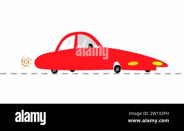 Riding cartoon car (seamless loop animation Stock Video Footage - Alamy