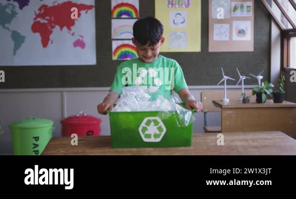 Caucasian boy wearing recycle shirt Stock Videos & Footage - HD and 4K ...