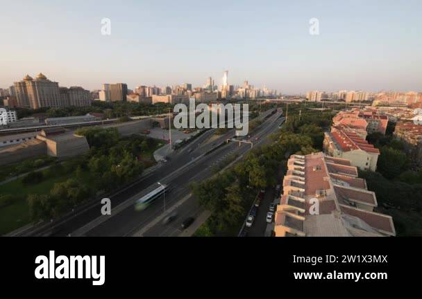 Beijing aerial view of famous landmarks from roof top. 4K Time Lapse ...
